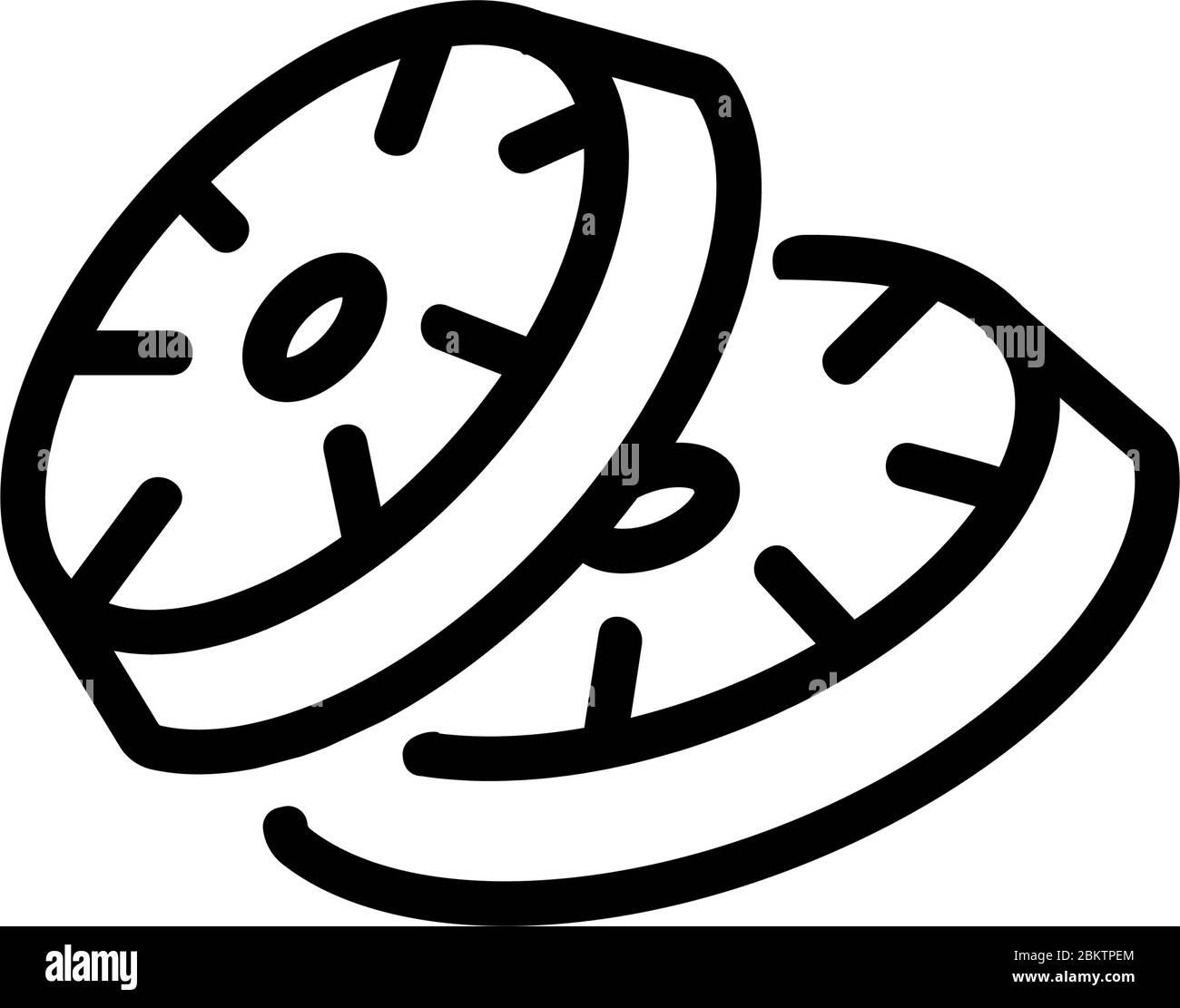 Gehackte Ananas Ringe Symbol Vektor Umriss Illustration Stock ...