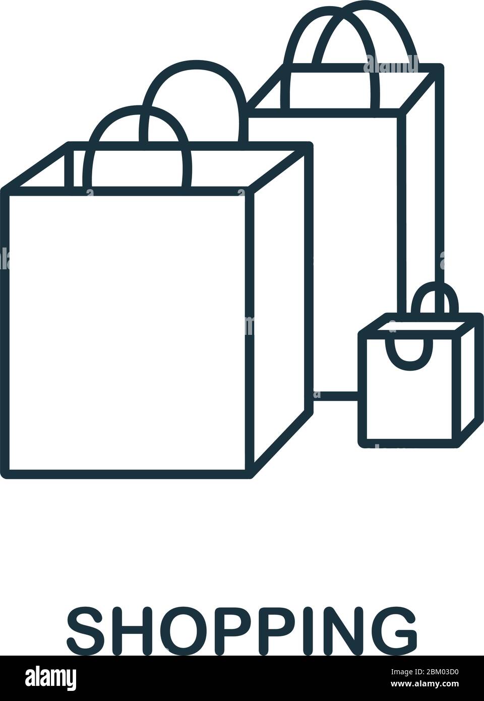 Symbol „Einkaufen“. Symbol im Linienstil aus der Kollektion Shopping ...