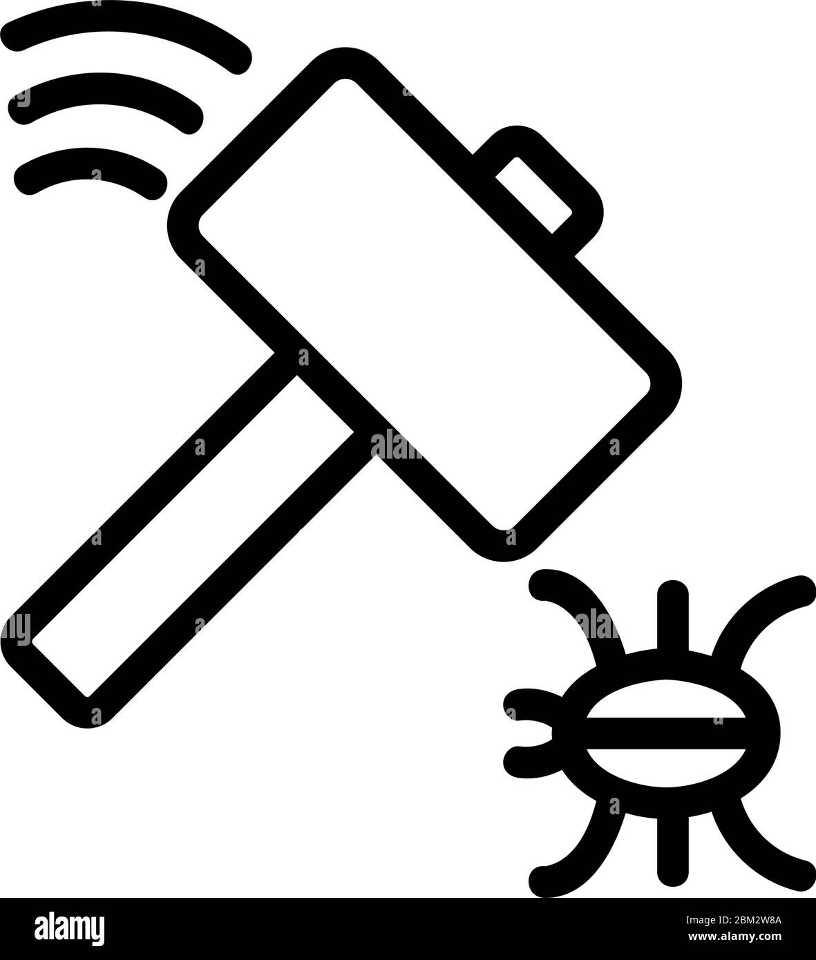 Hammer Beetle Symbol Vektor Umriss Illustration Stock-Vektorgrafik - Alamy