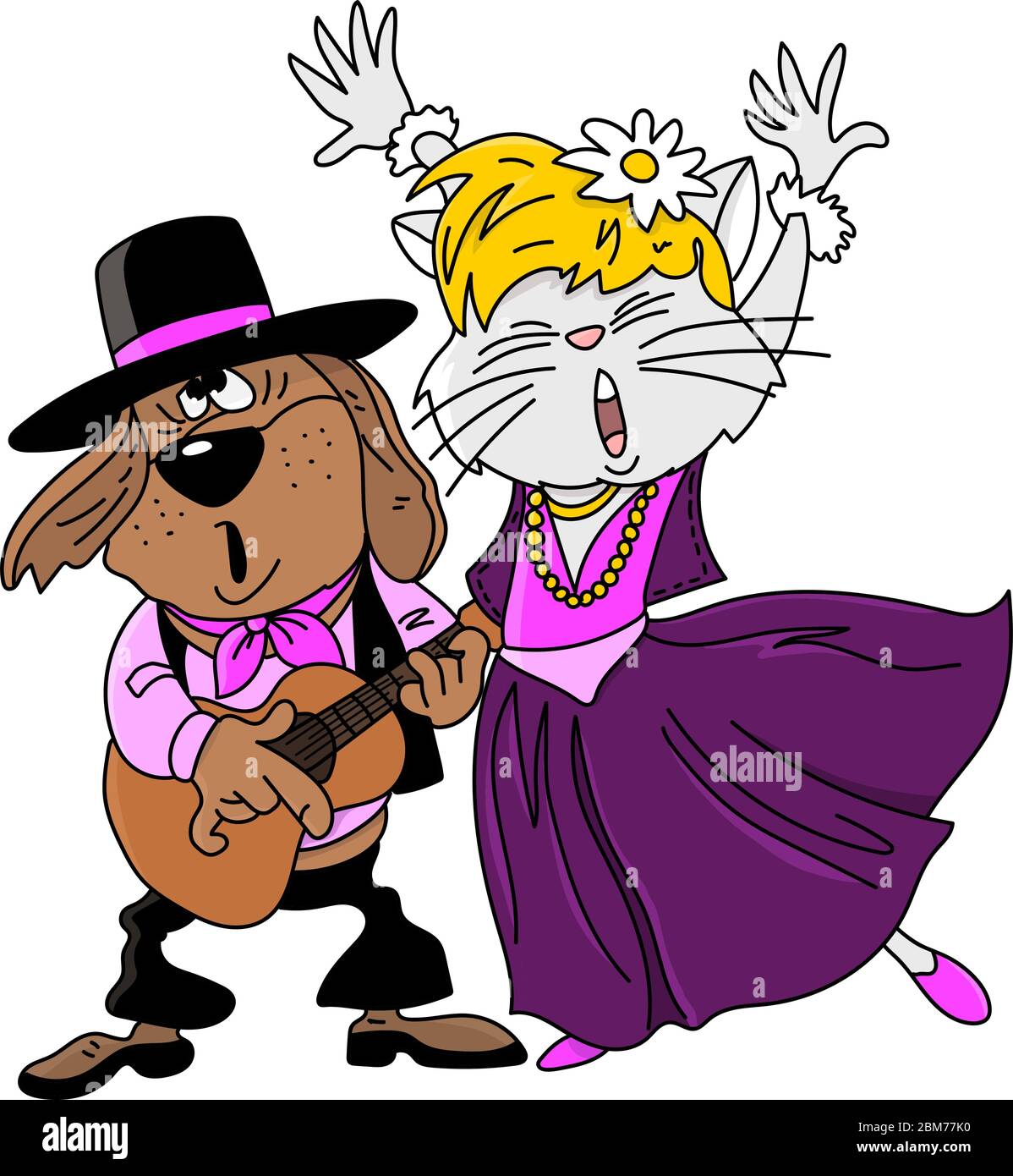 Cartoon Zigeuner Tiere singen und tanzen Vektor-Illustration Stock ...