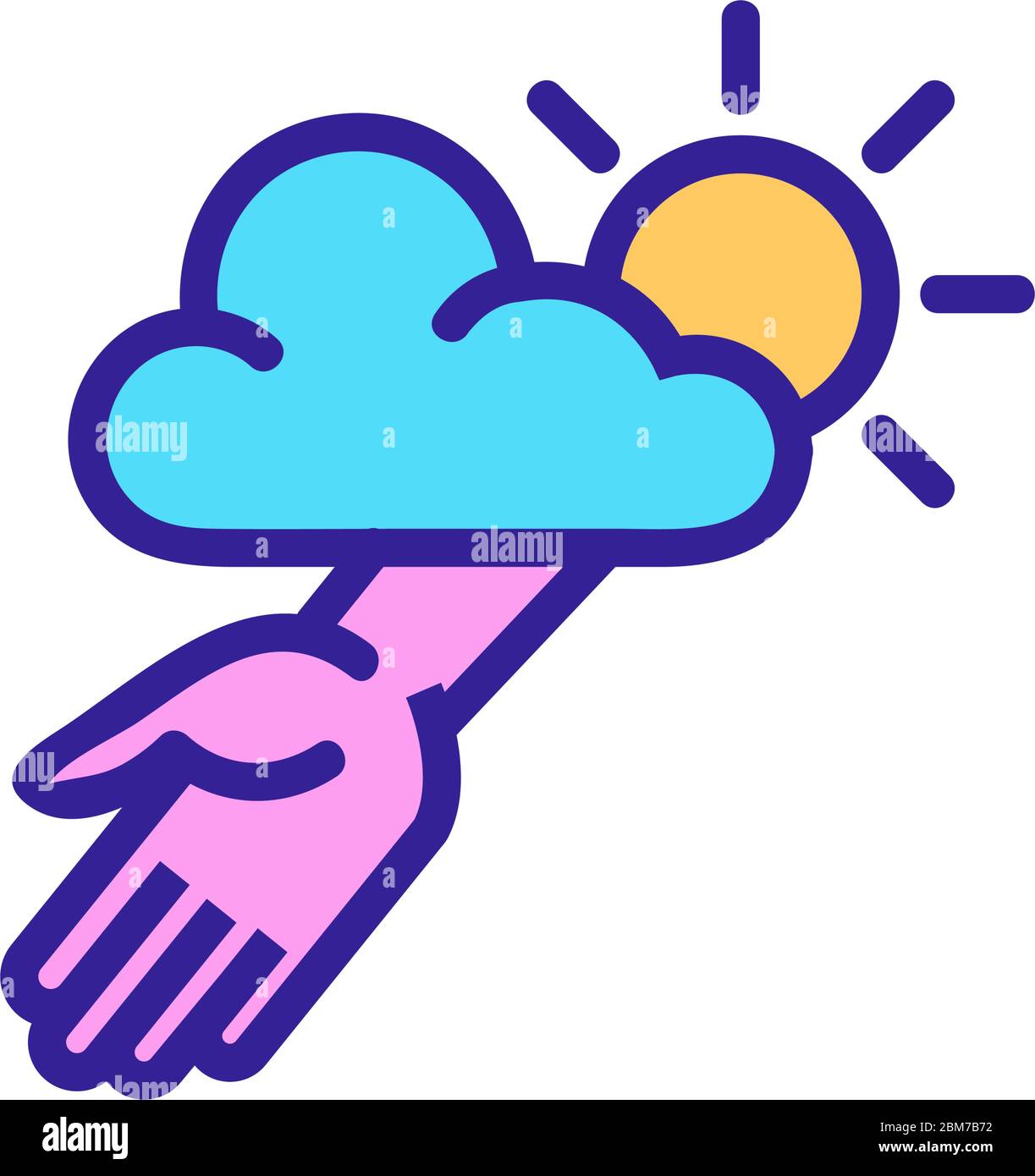 Helfende Hand von gott Symbol Vektor-Umriss-Illustration Stock ...