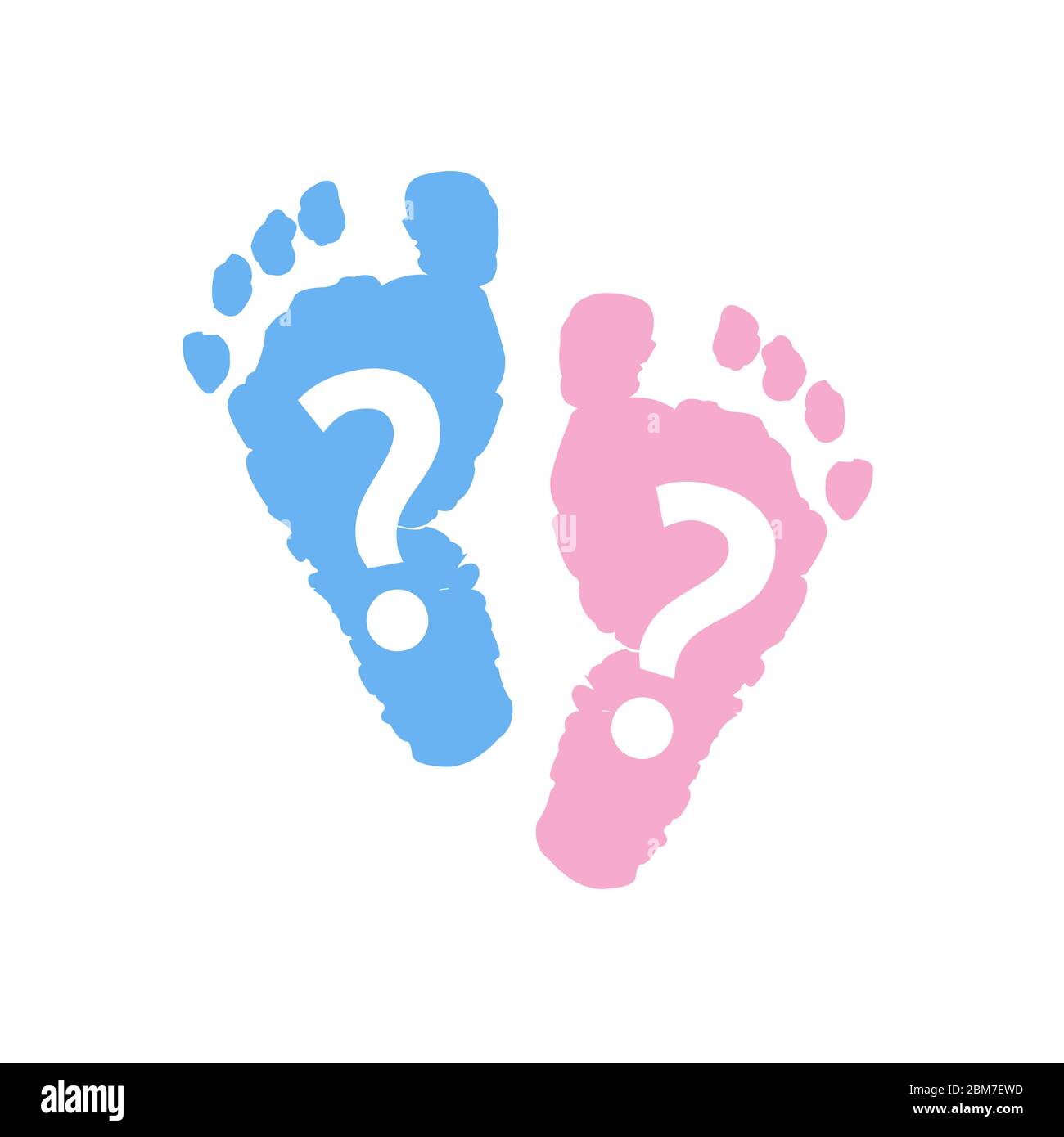 Babyfußabdrücke. Baby Mädchen Baby Junge. Symbol für Zwillingsbaby ...