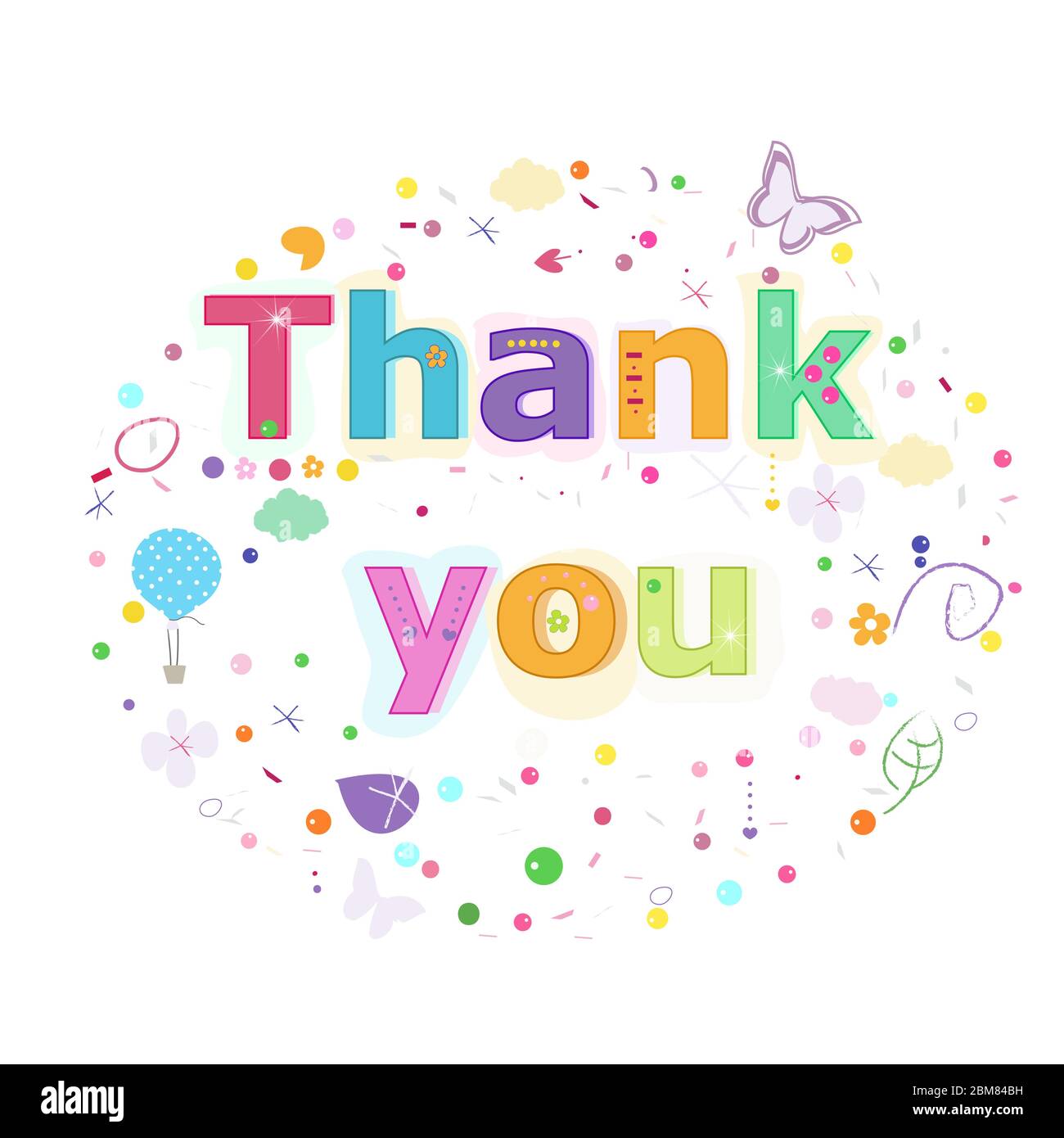 Danke Text. Bunte Poster Design Vektor Illustration Stock-Vektorgrafik ...