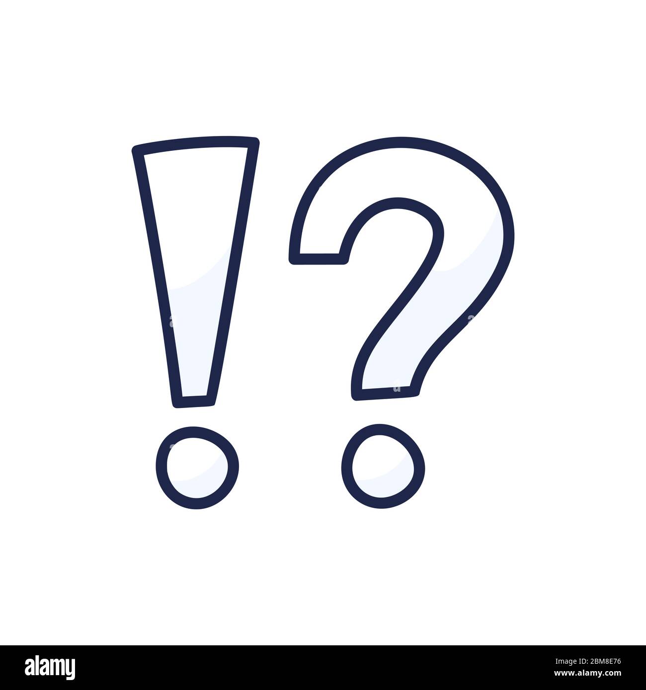 Ausrufezeichen und Fragezeichen. Symbol auf weißem Hintergrund ...