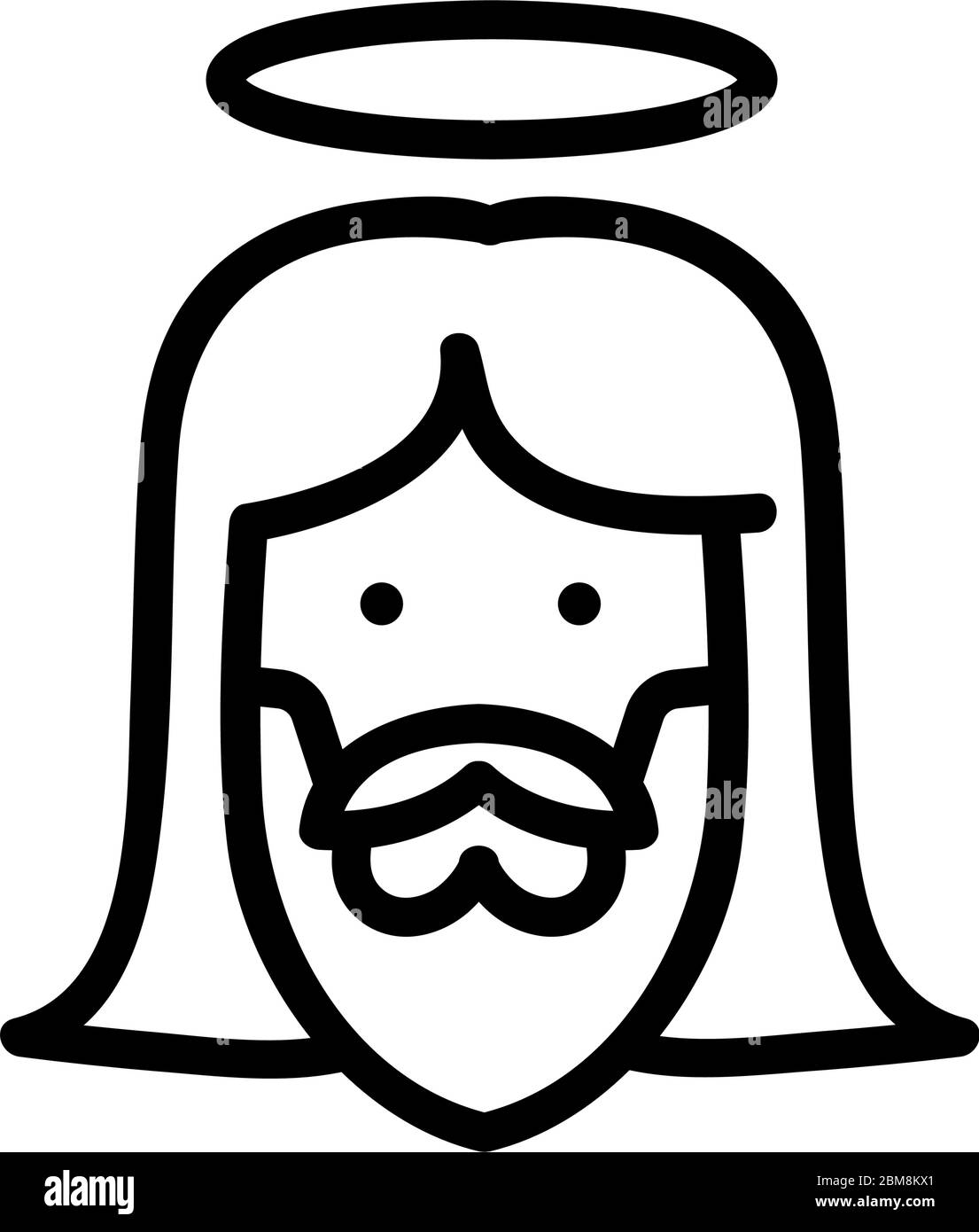 heiliger jesus mit Heiligenschein auf Kopf Symbol Vektor-Umriss-Illustration Stock-Vektorgrafik ...
