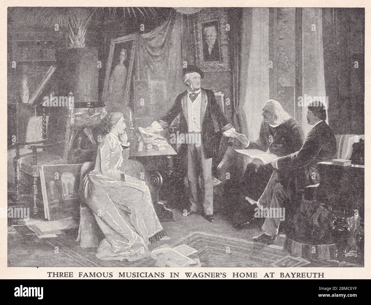 Gemälde von drei berühmten Musikern in Wagners Haus in Bayreuth ...