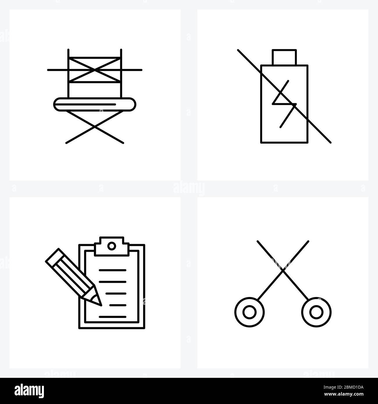 Universal Symbole von 4 Modern Line Icons of Director, Bleistift ...