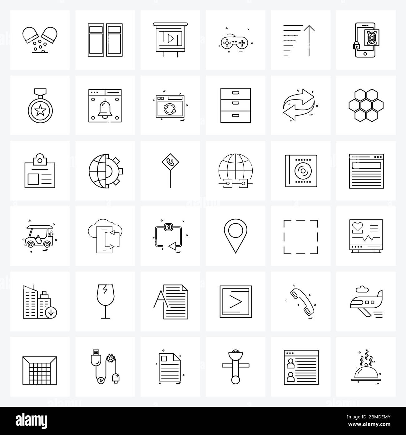 36 Interface Line Icon Set von modernen Symbolen auf Daumen Eindruck ...