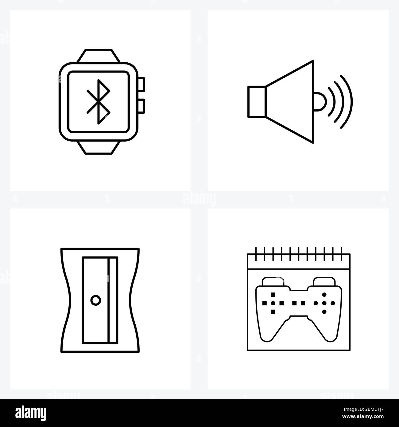 Moderne Vektor-Linie Illustration von 4 Simple Line Icons von bluetooth ... Moderne Vektor-Linie Illustration von 4 Simple Line Icons von bluetooth ...