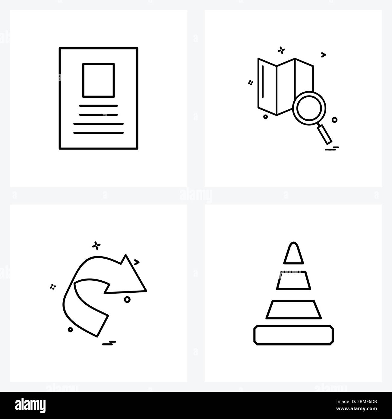 Mobile UI Line Icon Set von 4 modernen Piktogrammen von cv, rechts ...