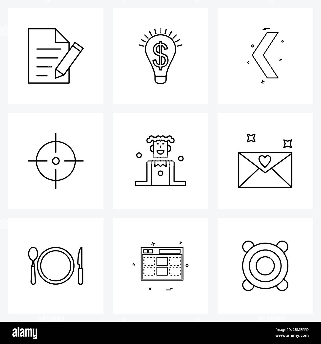 Moderne Vektor-Linie Illustration von 9 Simple Line Icons des Zirkus ... Moderne Vektor-Linie Illustration von 9 Simple Line Icons des Zirkus ...