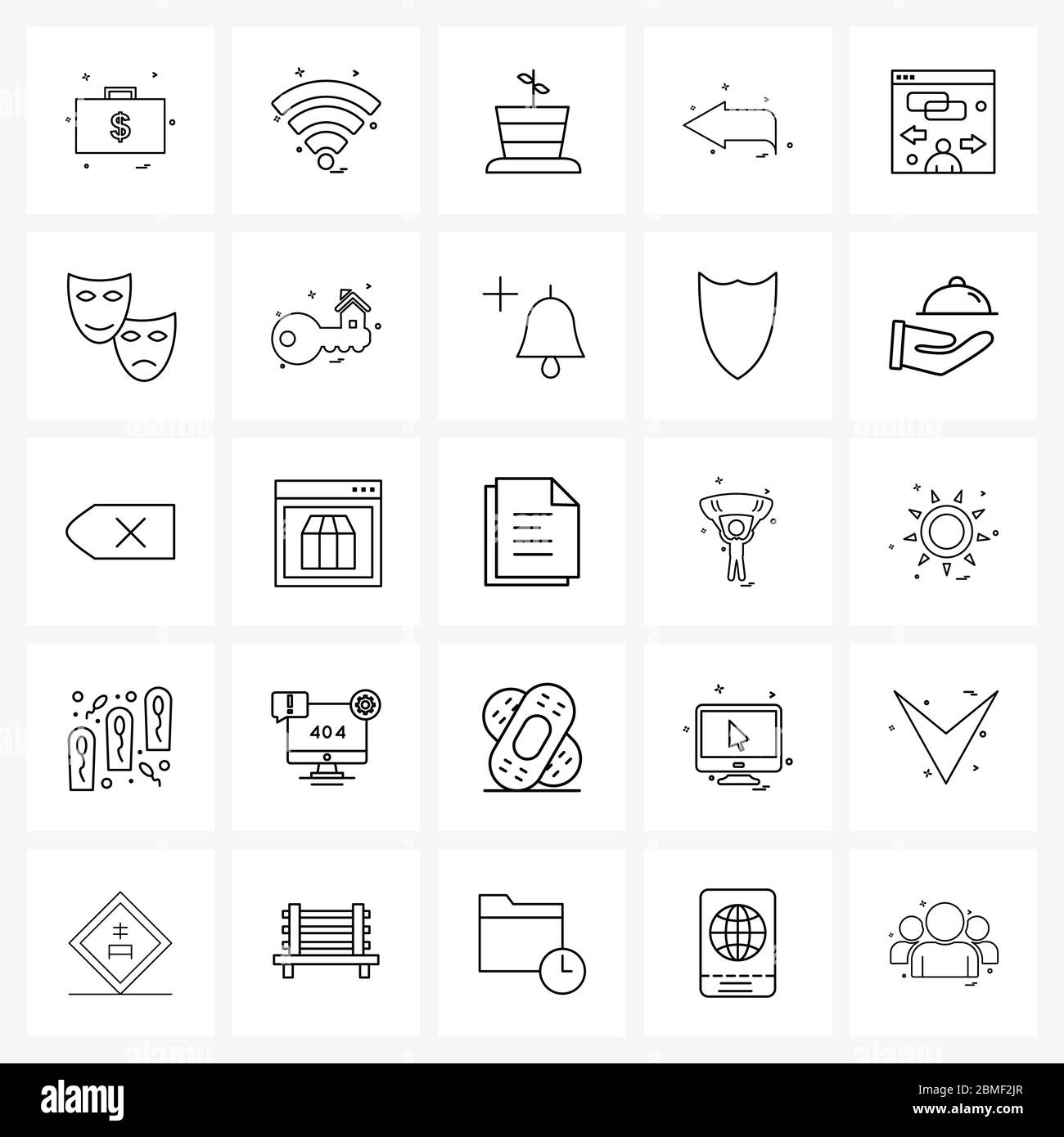 Pixel Perfect Set von 25 Vektor-Linie Icons wie Marketing, Pfeil ...