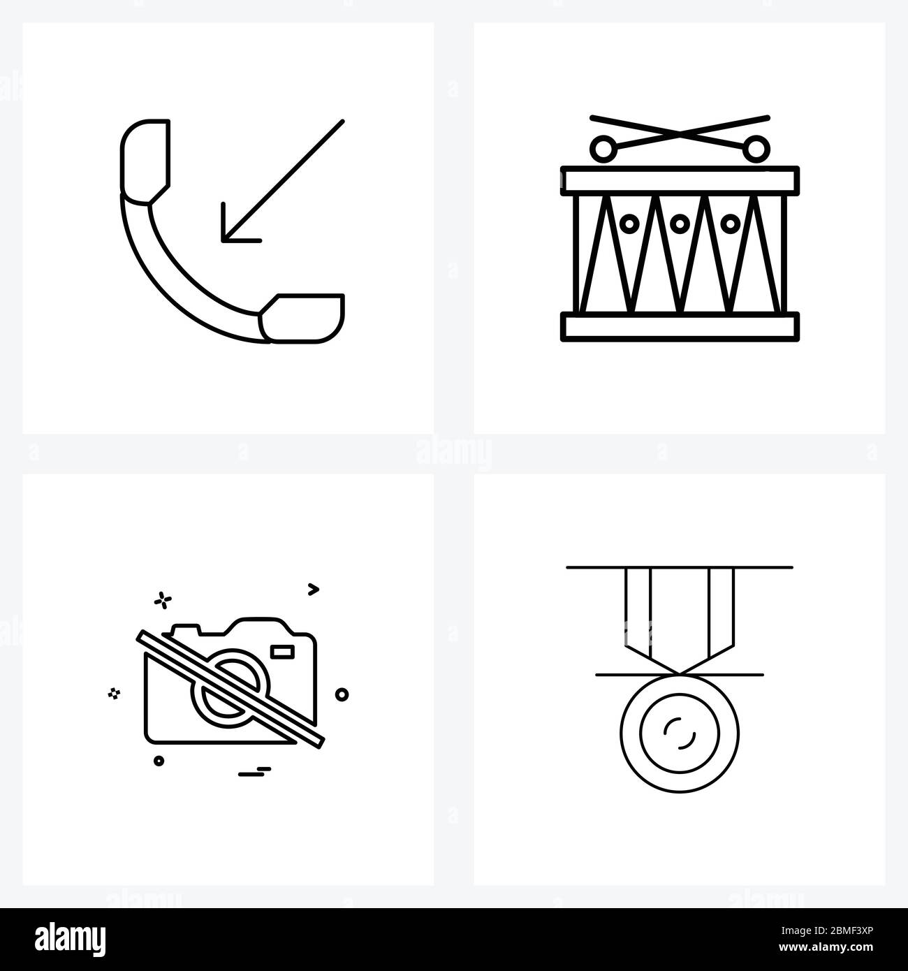 4 Interface Line Icon Set von modernen Symbolen auf Abruf, Foto ...