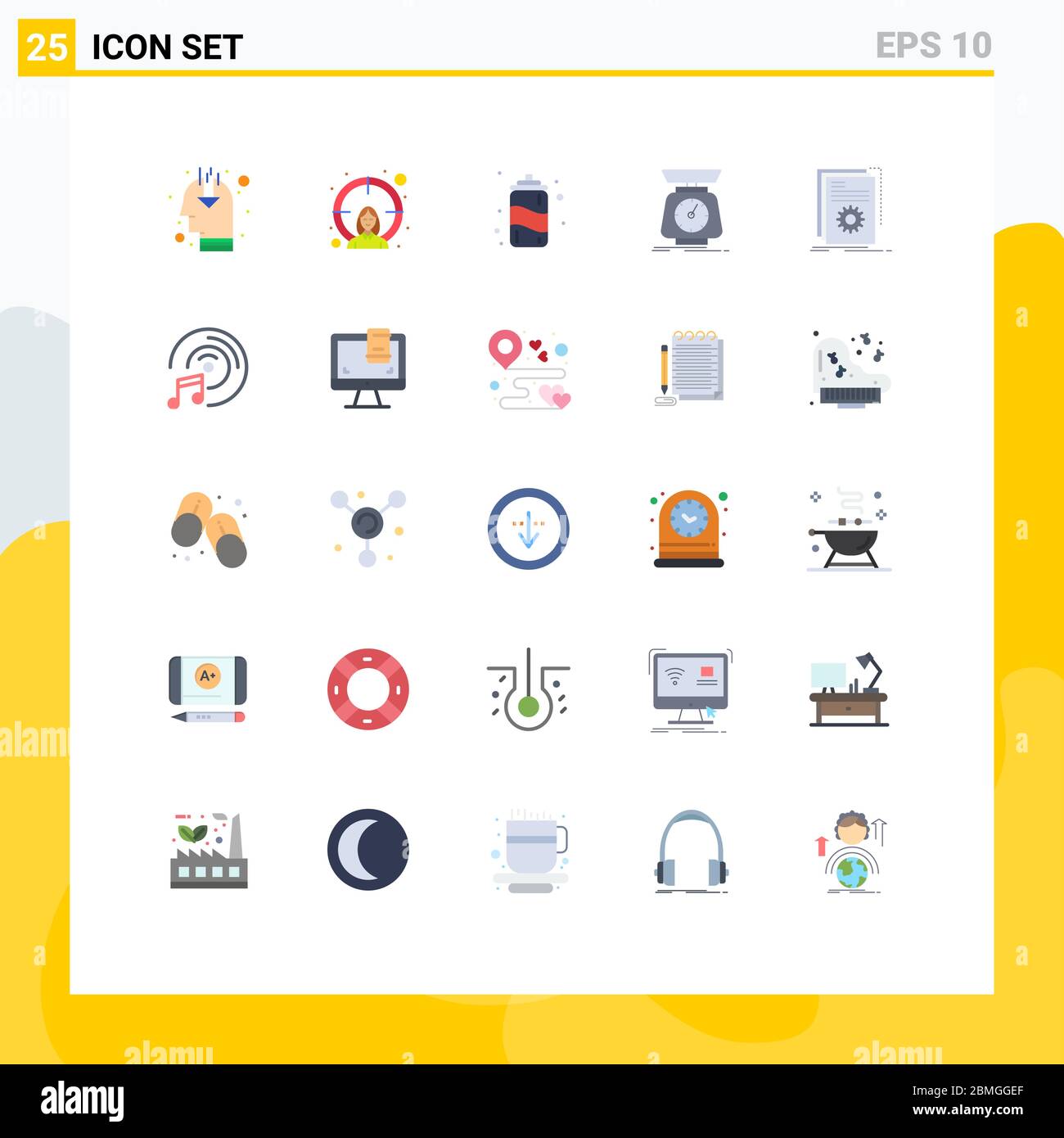 Set von 25 modernen UI-Symbole Symbole Symbole Zeichen für Build ...