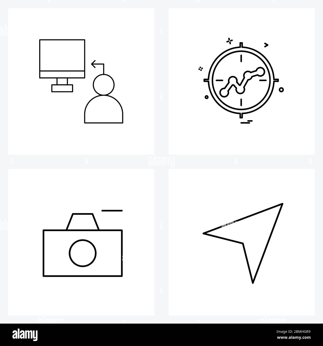 Mobile UI Line Icon Set von 4 modernen Piktogrammen von bi, graph ...