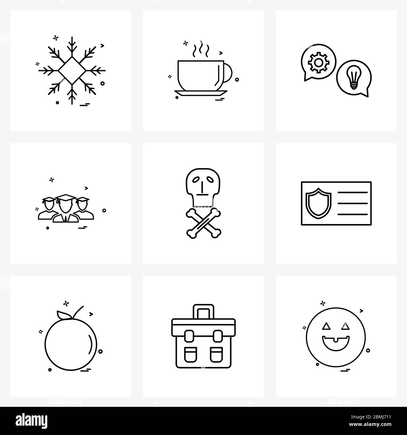 Mobile UI Line Icon Set von 9 modernen Piktogrammen von Avatar, Gruppe ...