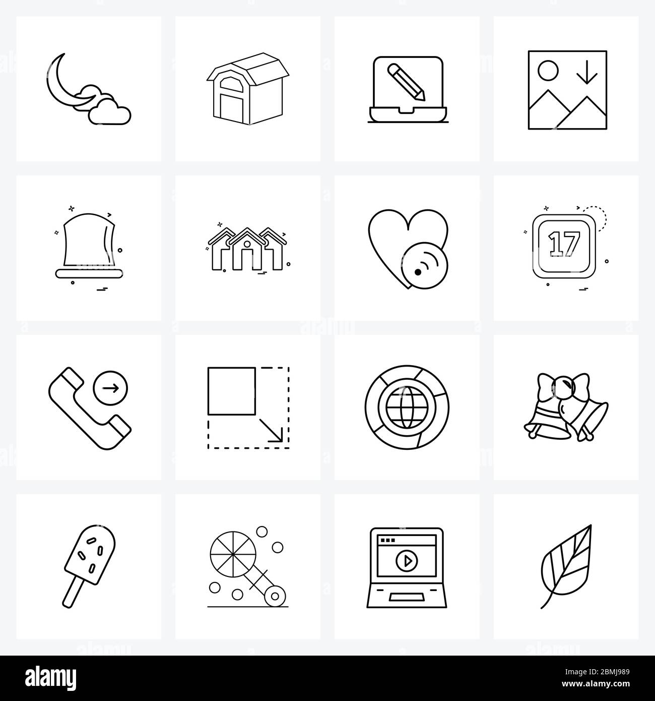 16 editierbare Vektorliniensymbole und moderne Symbole der Kappe, Hut ...