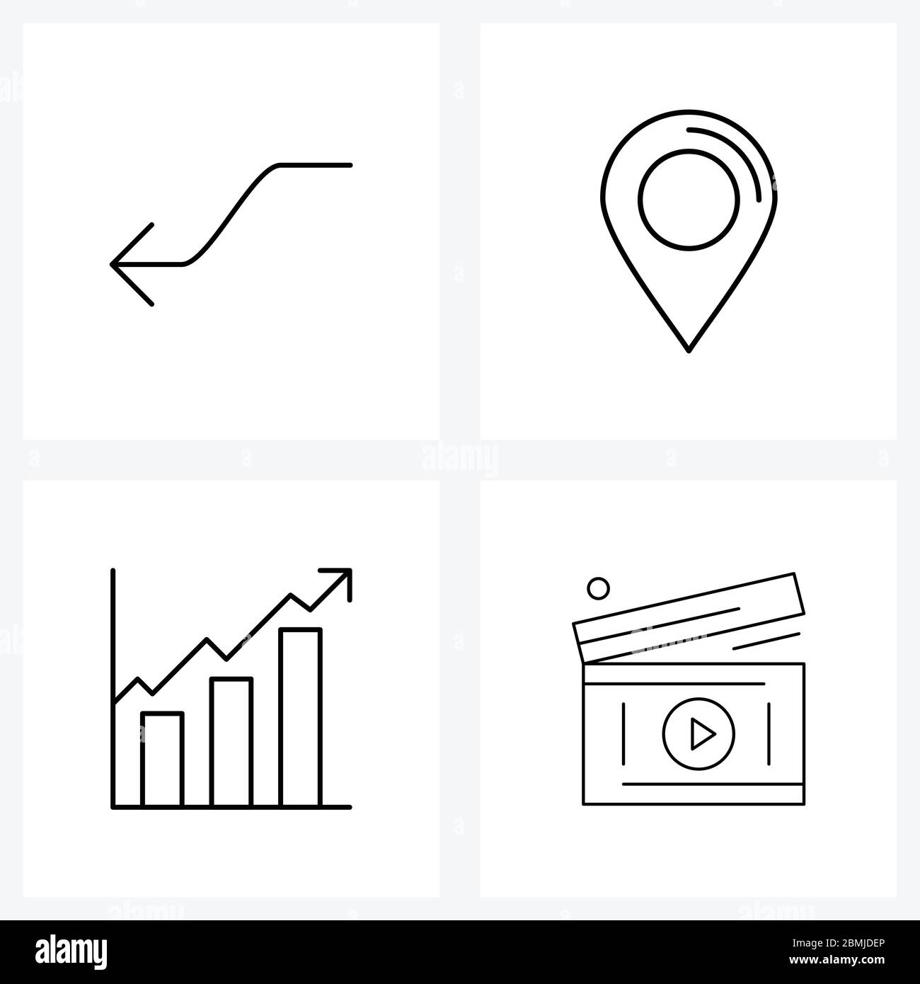 Moderne Vektor-Liniendarstellung von 4 einfachen Linien Symbole von ...