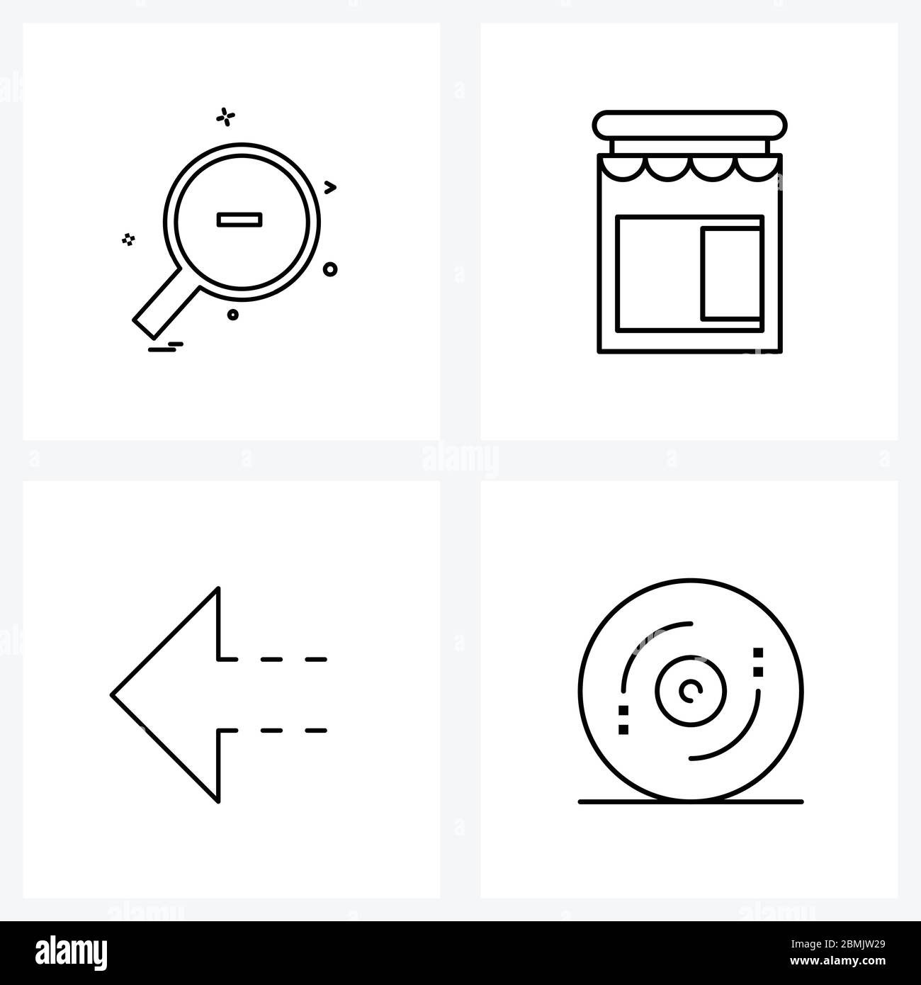 Mobile UI Line Icon Set von 4 modernen Piktogrammen finden ...