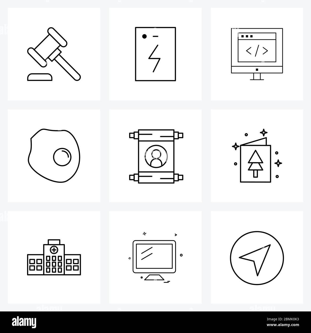 Isolierte Symbole Set von 9 einfachen Linie Symbole für Marketing ...