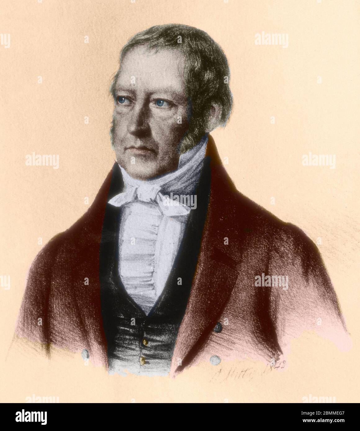 'Portrait du philosophe allemand Georg Wilhelm Friedrich Hegel (1770 ...