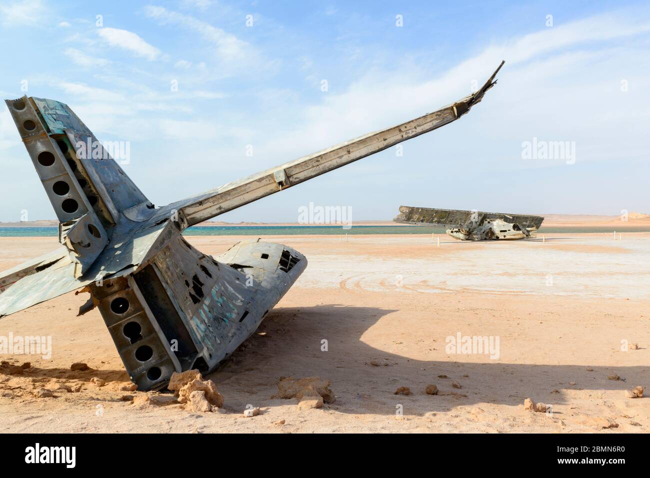 Wrack eines Catalina fliegenden Bootes am Strand von Ras Alsheikh Hamid ...