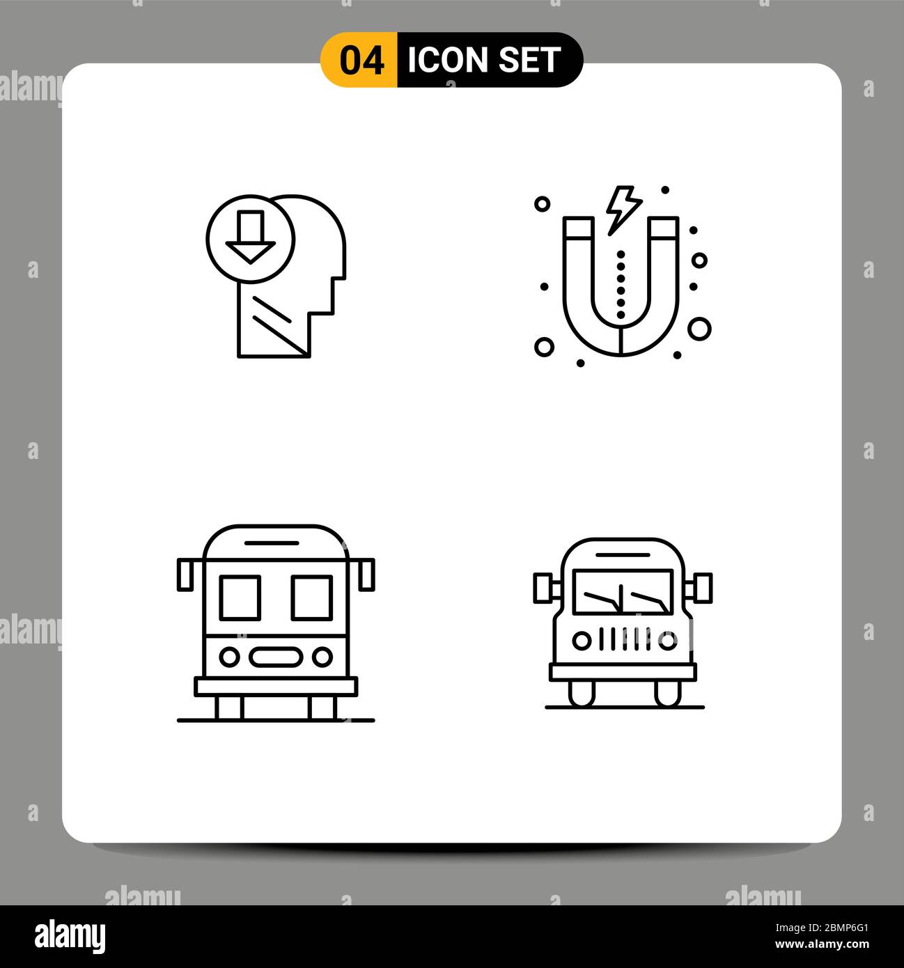 Set von 4 modernen UI-Symbole Symbole Symbole Zeichen für Pfeil, Schule ...