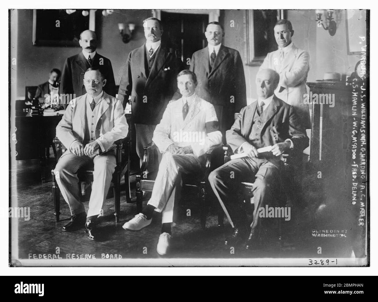 Fed. Res. Vorstand P. Warburg, J.S. Williams, W.G. Harding, AC Miller ...