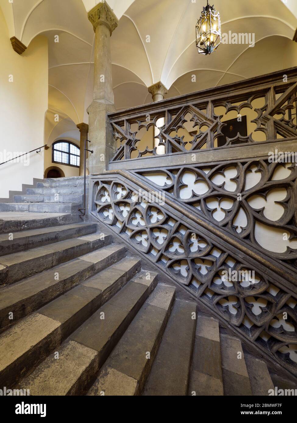 Regensburg, Altstadt, Rathaus Eingangshalle, Treppe, UNESCO Welterbe ...