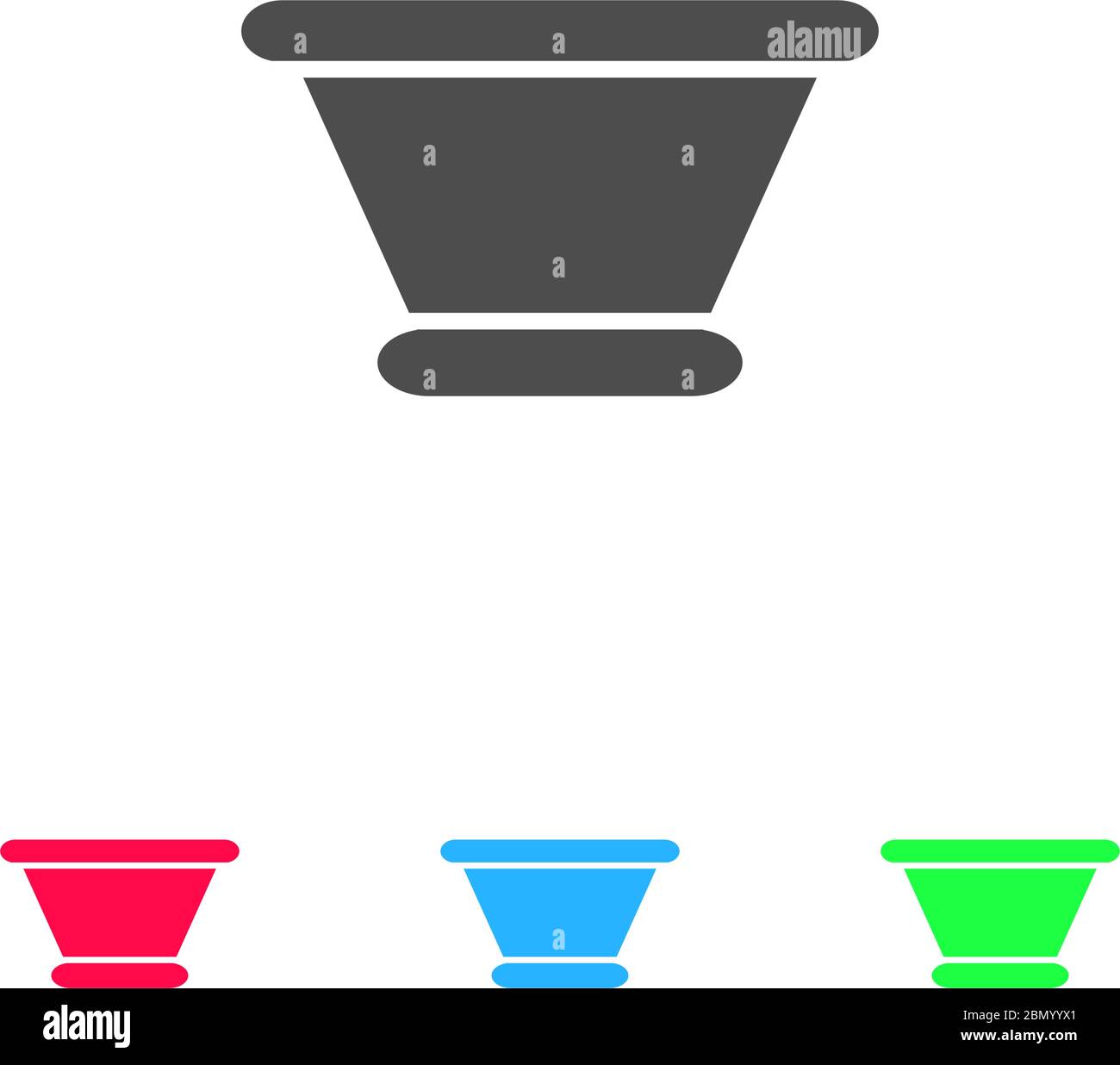 Ton Topf Symbol flach. Farbpiktogramm auf weißem Hintergrund. Vektor ...