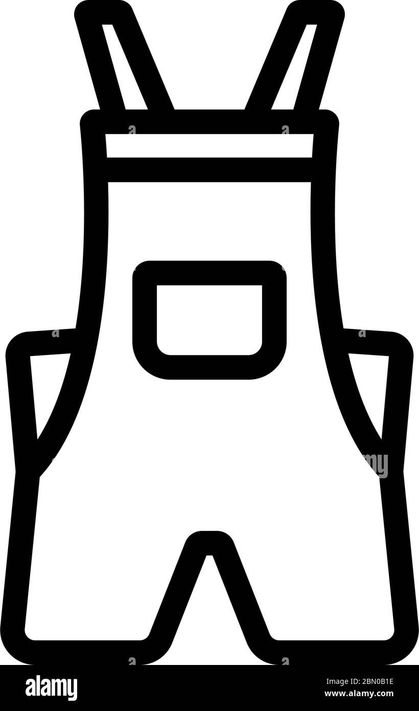 Verkürzte Overalls Symbol Vektor Kontur Illustration Stock-Vektorgrafik ...