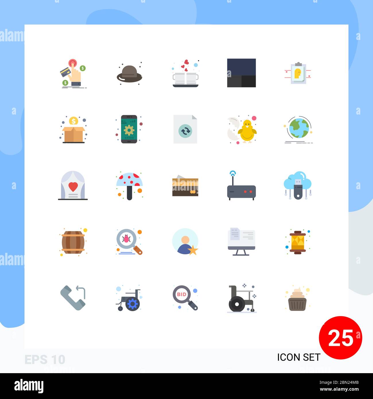 Set von 25 modernen UI-Symbole Symbole Symbole Zeichen für Karte ...