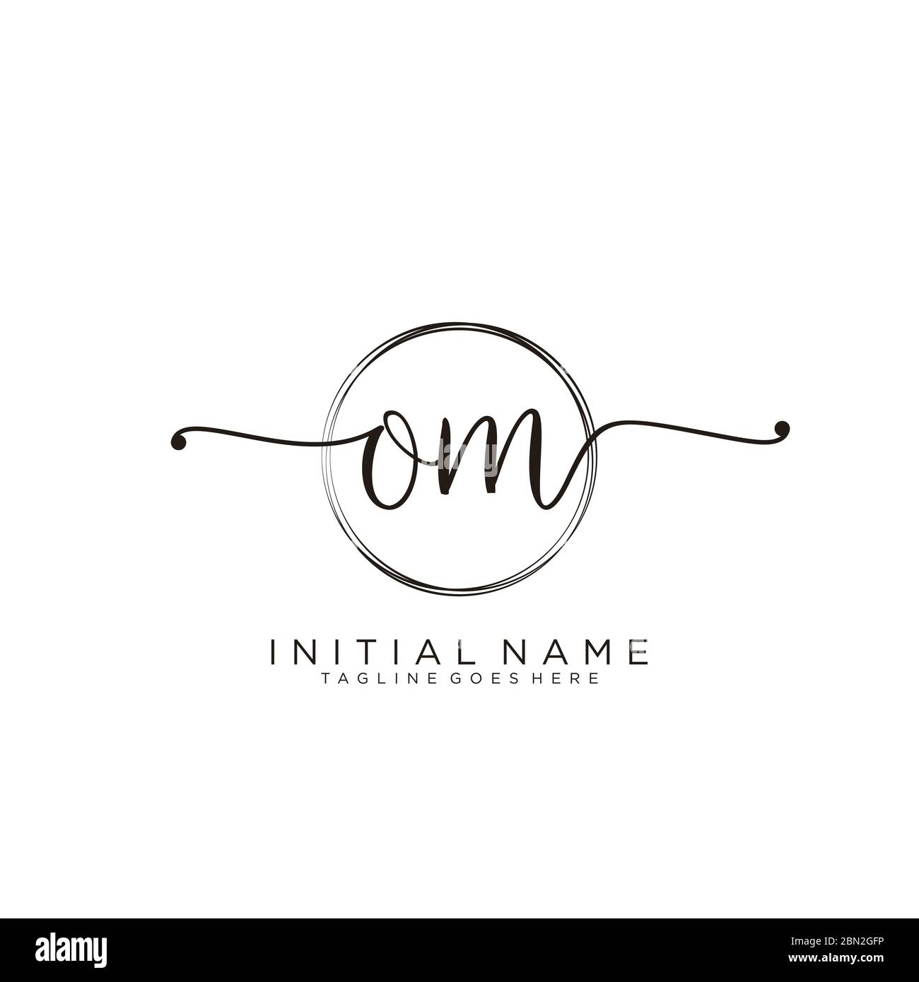 Om calligraphy Stock-Vektorgrafiken kaufen - Alamy