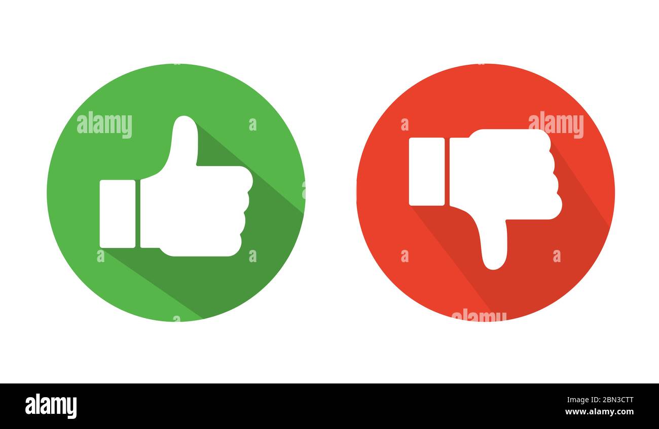 Daumen hoch Daumen runter rot und grün isolierte Vektor wie Social ... Daumen hoch Daumen runter rot und grün isolierte Vektor wie Social ...
