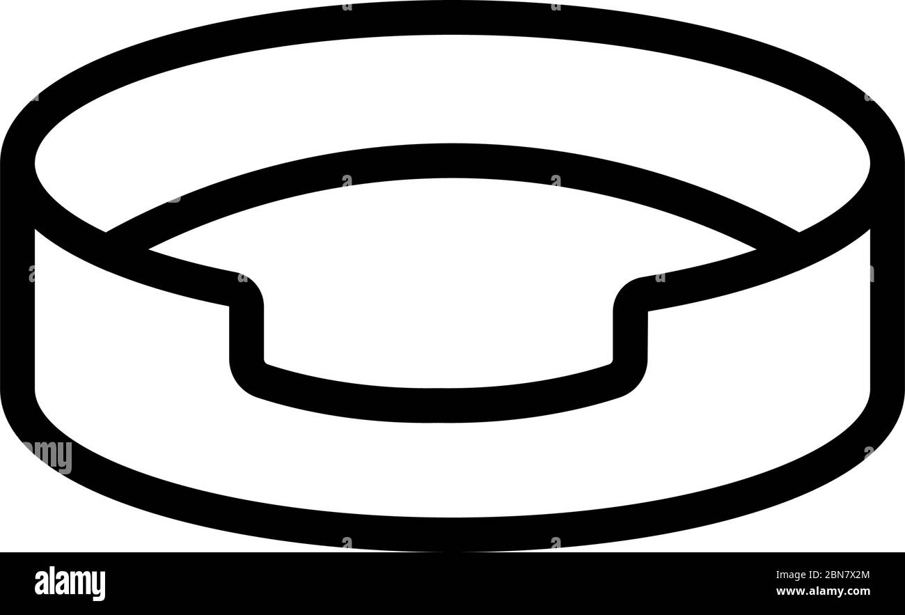 Offene runde Hundebett Symbol Vektor Umriss Illustration Stock ...