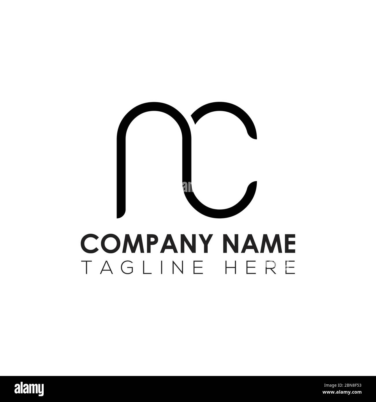 Anfangsbuchstabe NC Logo Design Vektor-Vorlage. Kreatives abstraktes NC ...