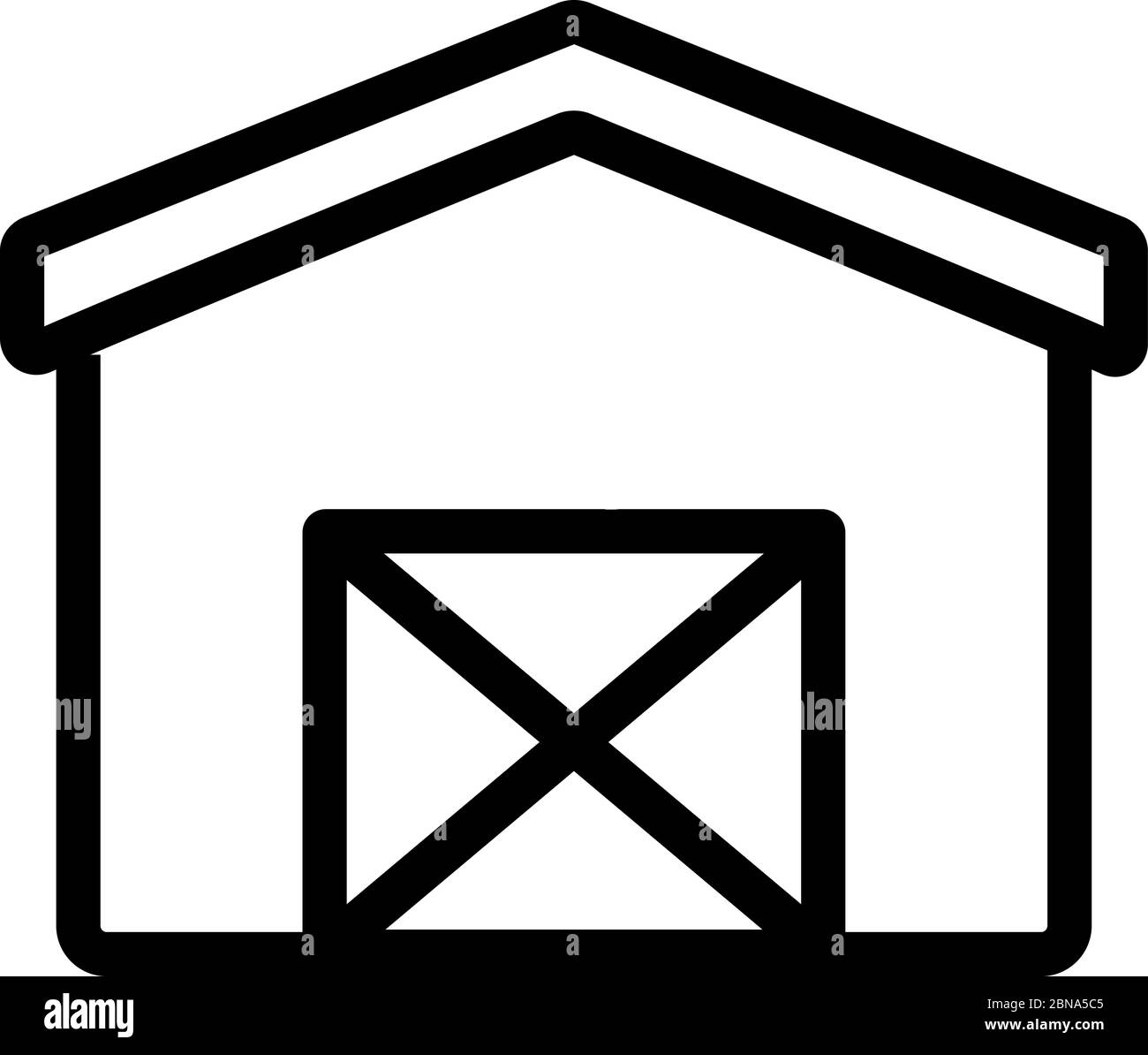 Cross-Door Shed Symbol Vektor Kontur Illustration Stock-Vektorgrafik ...