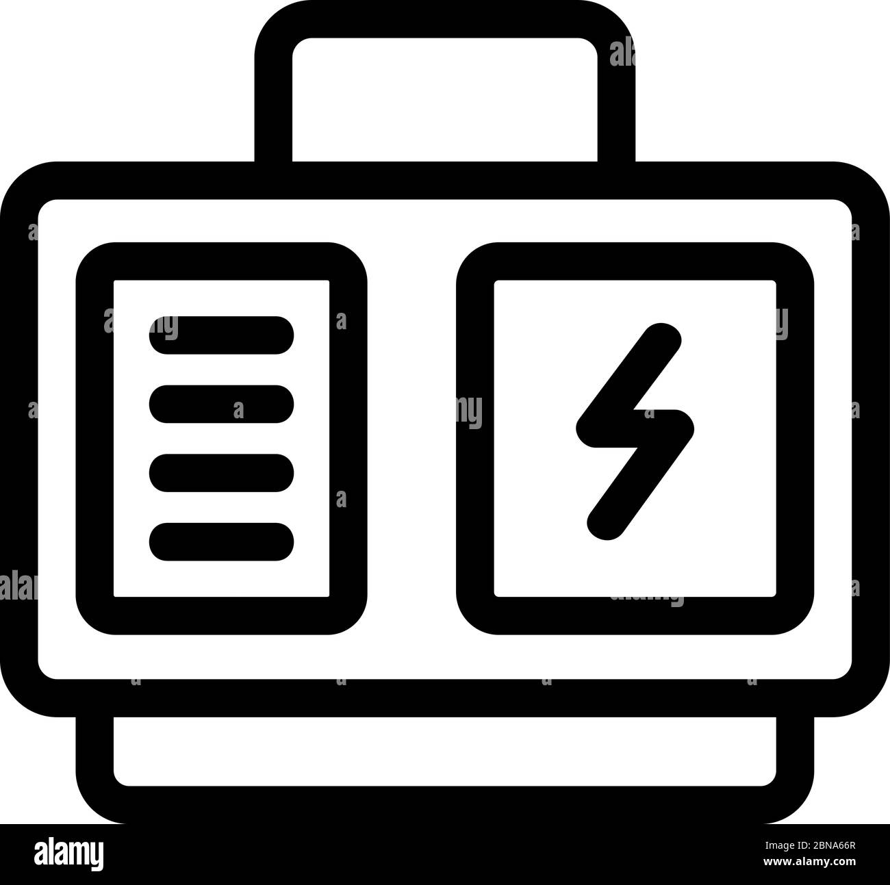 Elektrischer Generator mit Tragegriff Symbol Vektor-Umriss-Illustration ...