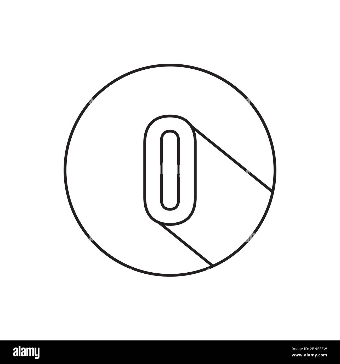 0 / Null-Zahlenlinien Symbol Symbol Vektor isoliert auf weißem ...