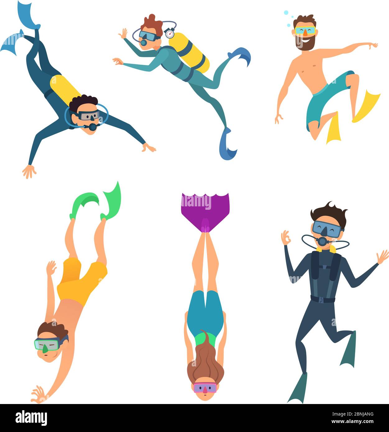 Cartoon illustration scuba diver girl -Fotos und -Bildmaterial in hoher ...