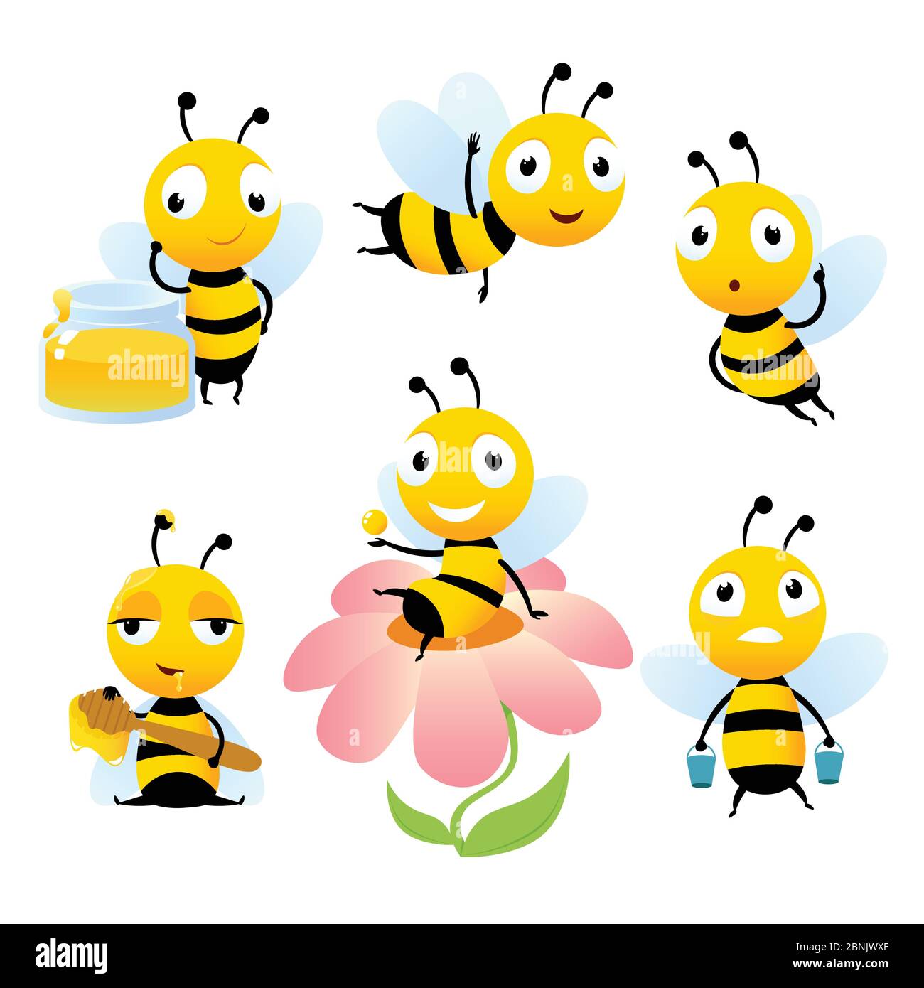 Cartoon flying bee Stock-Vektorgrafiken kaufen - Alamy