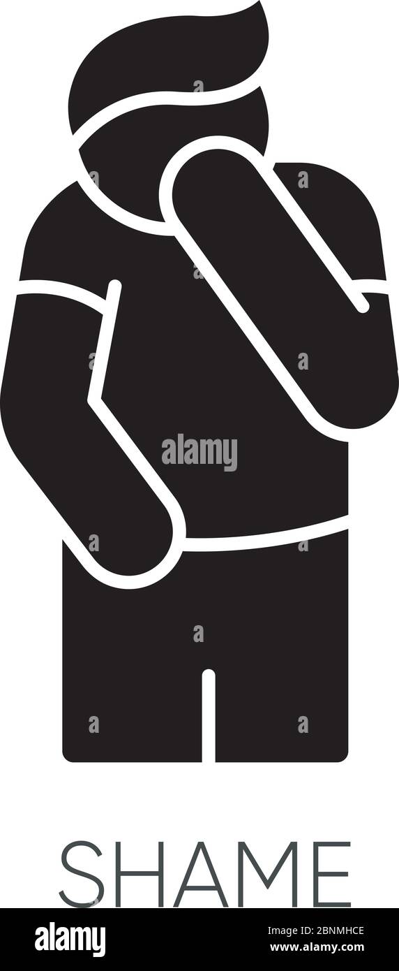 Scham schwarzen Glyph Symbol. Menschliches Gefühl peinlich. Soziale ...