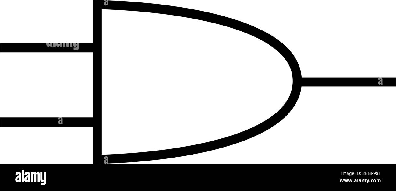 Und Gate-Schaltkreis-Symbol oder Logic Gate-Diagramm Vektor. Schild ...