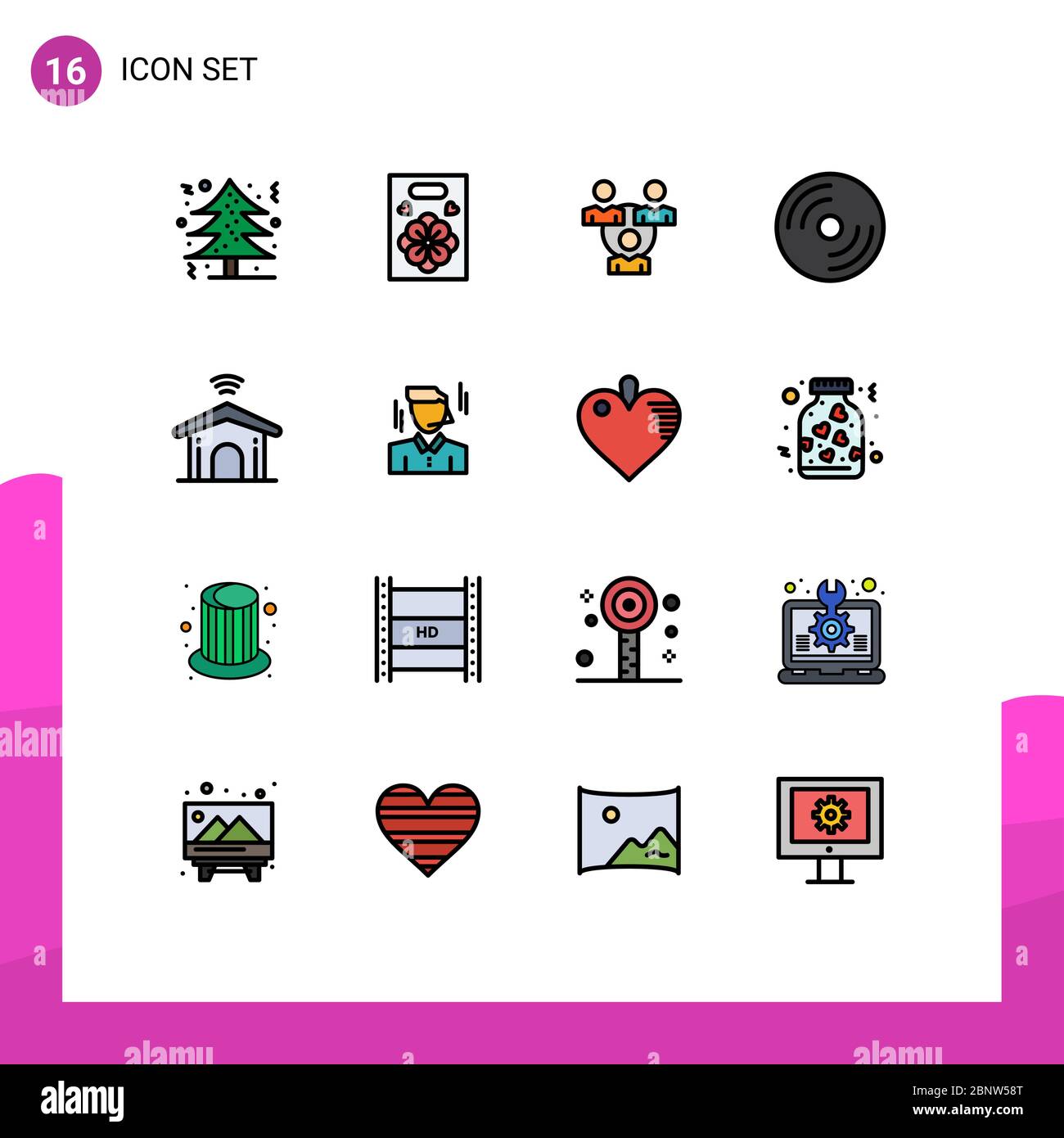 16 Kreative Symbole Moderne Zeichen und Symbole von Zuhause, pc ...