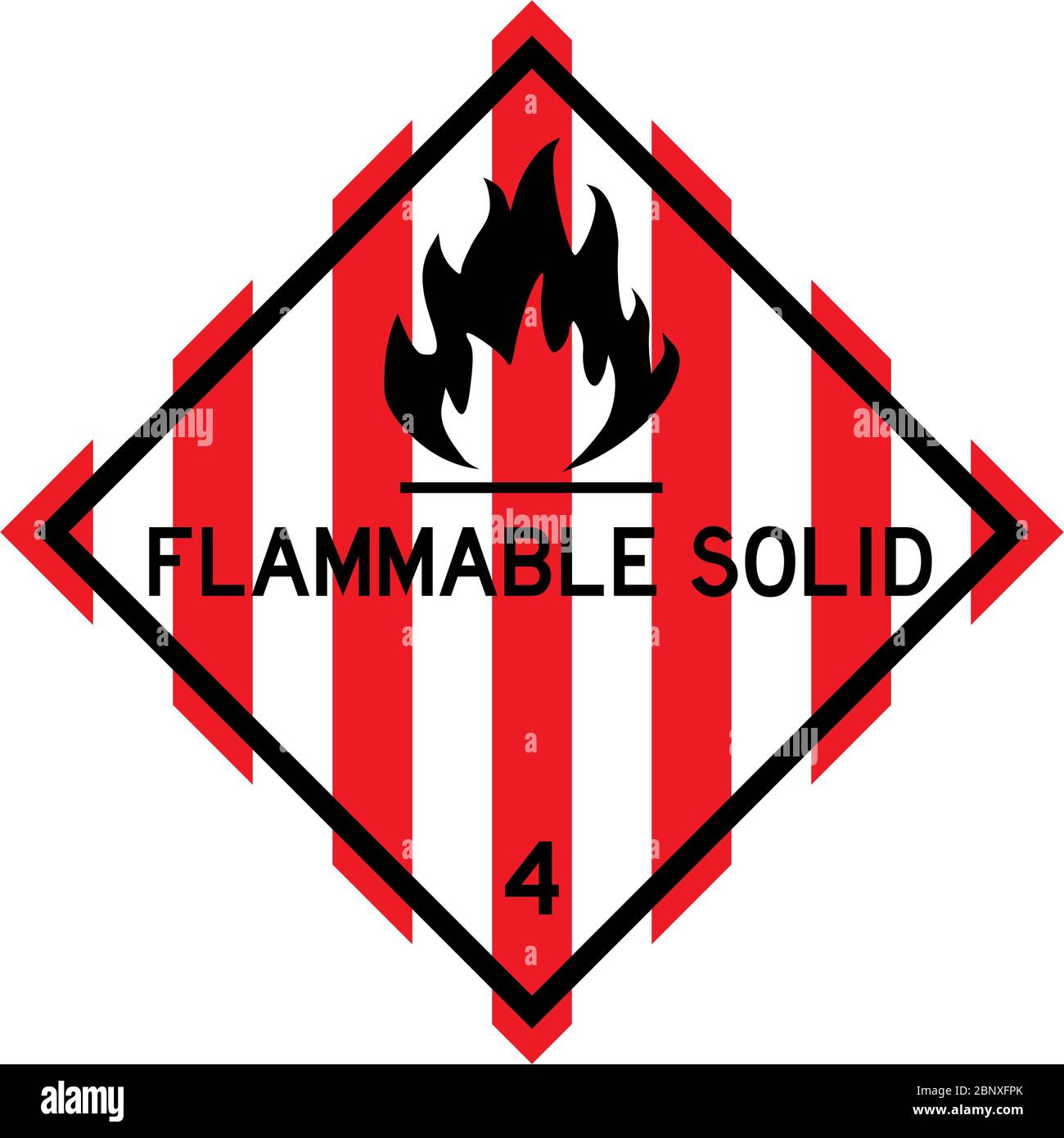 Schild für brennbare Festkörper. Gefahrgutplakate Klasse 4. Perfekt für ...