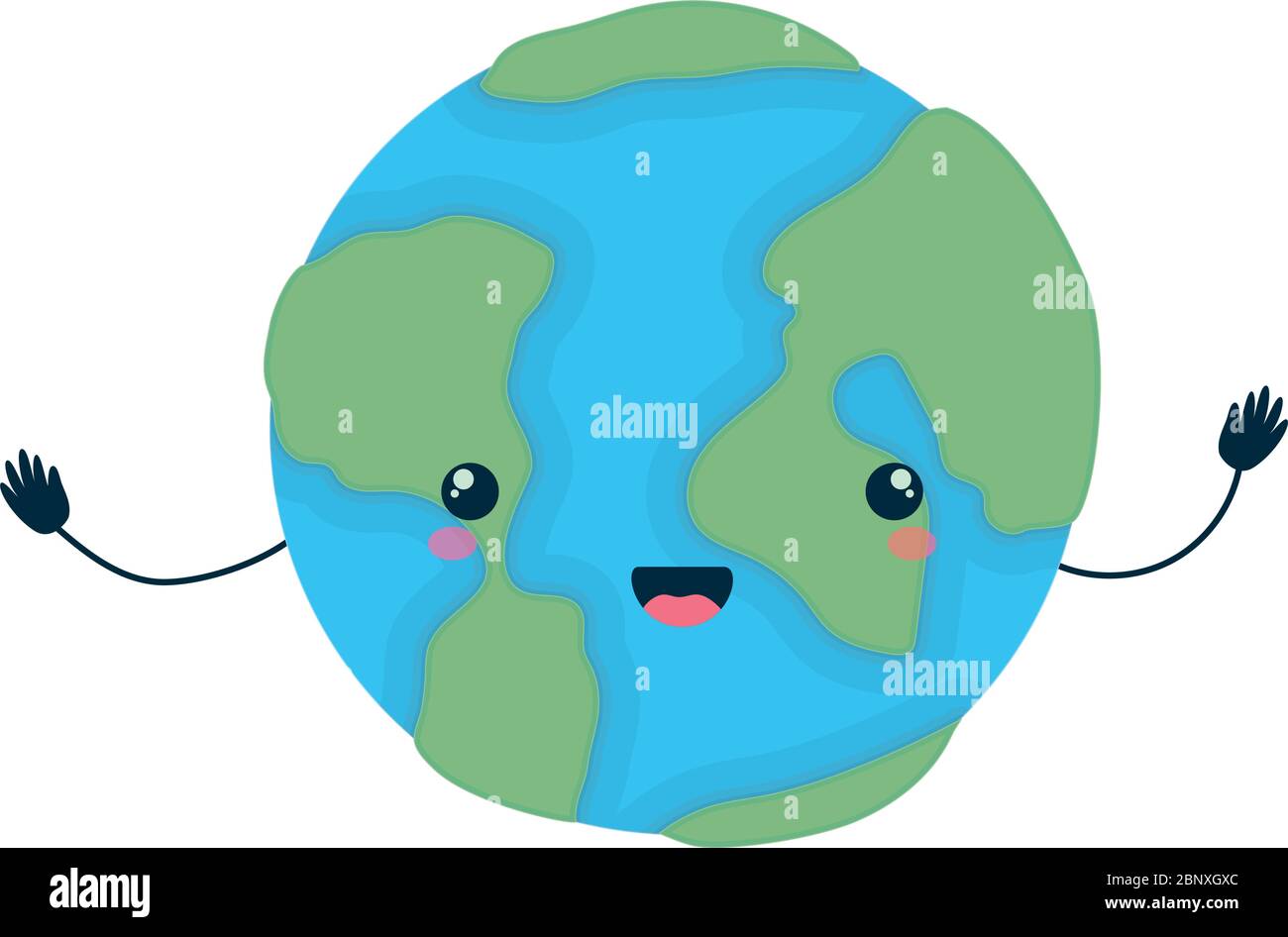 Kawaii Welt Kugel Cartoon Vektor-Design Stock-Vektorgrafik - Alamy