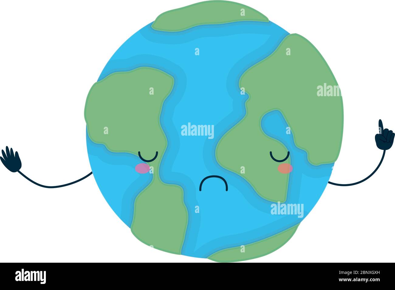 Kawaii Welt Kugel Cartoon Vektor-Design Stock-Vektorgrafik - Alamy