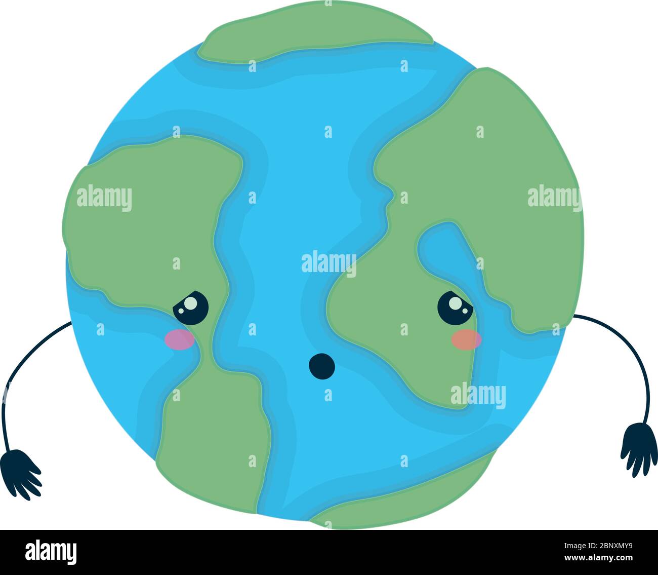 Kawaii Welt Kugel Cartoon Vektor-Design Stock-Vektorgrafik - Alamy