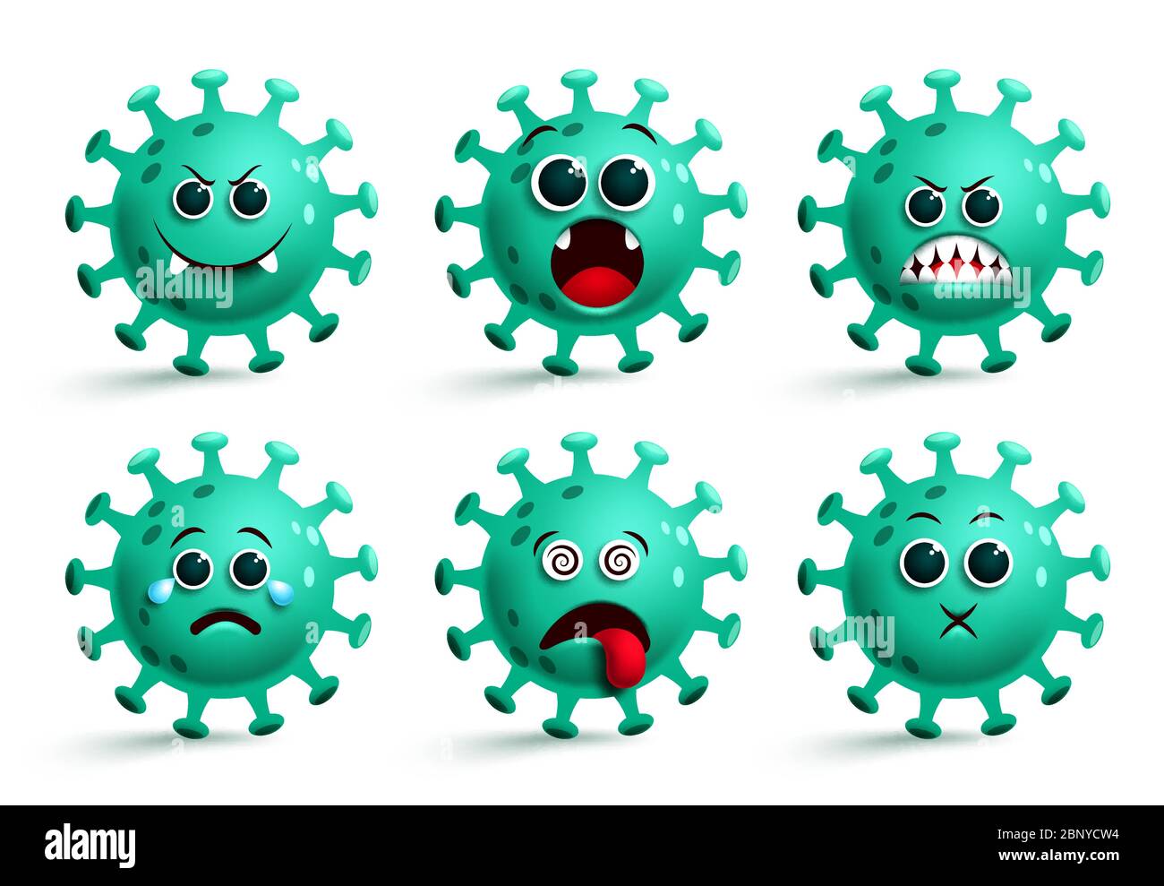 Covid19 Corona Virus Emoji Icon Vektor Set. Covid-19 Coronavirus ...