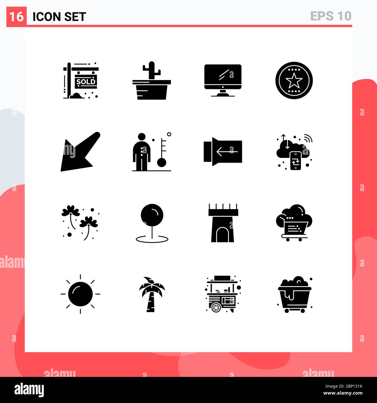 16 Kreative Symbole Moderne Zeichen und Symbole von Pfeil, Medaille ...